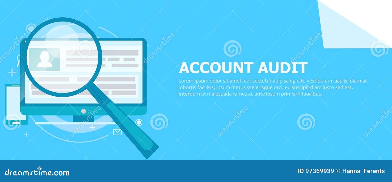 Account Audit Banner. a Computer with a Magnifying Glass Pointed at it ...