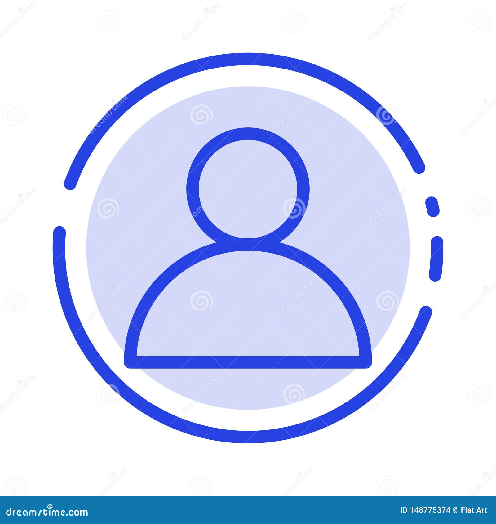 Account, Avatar, User Blue Dotted Line Line Icon Stock Vector ...