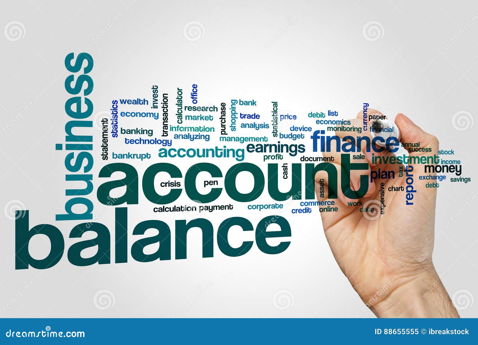 Account Balance Word Cloud Concept on Grey Background Stock Image ...