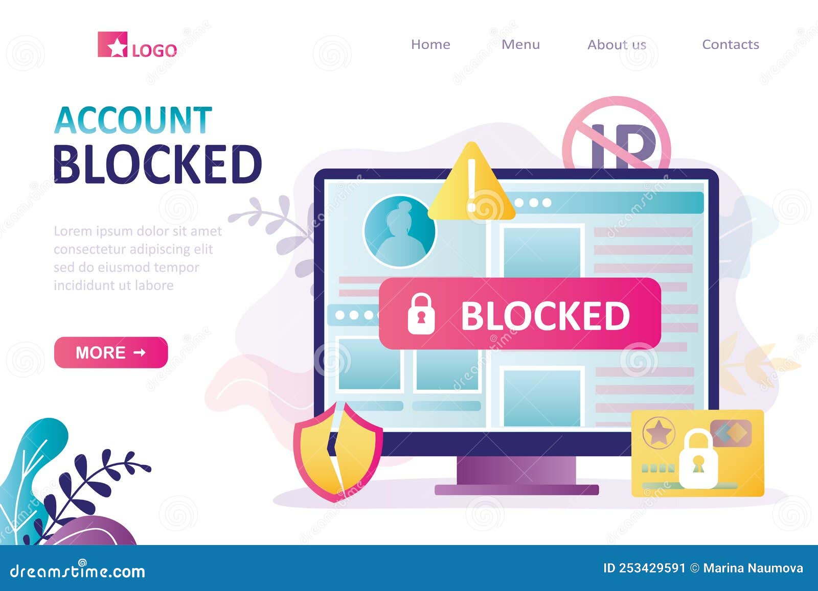 Account Blocked after Hacking Attempt. Banned Web Page on Computer ...