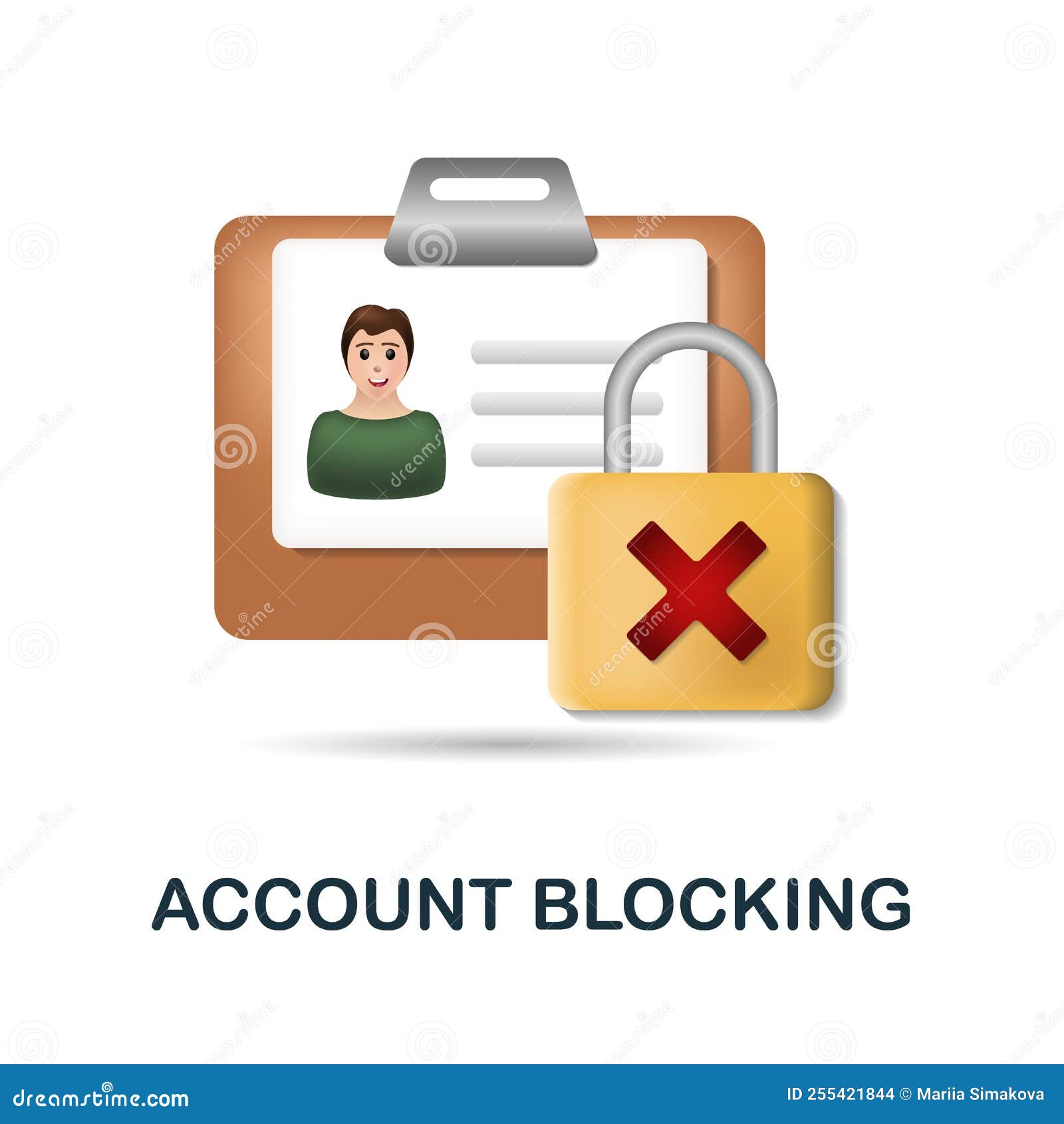 Account Blocking Icon. 3d Illustration from Banking Collection Stock ...