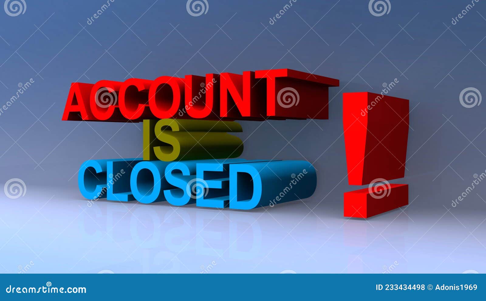 Account is closed on blue stock illustration. Illustration of forbid ...