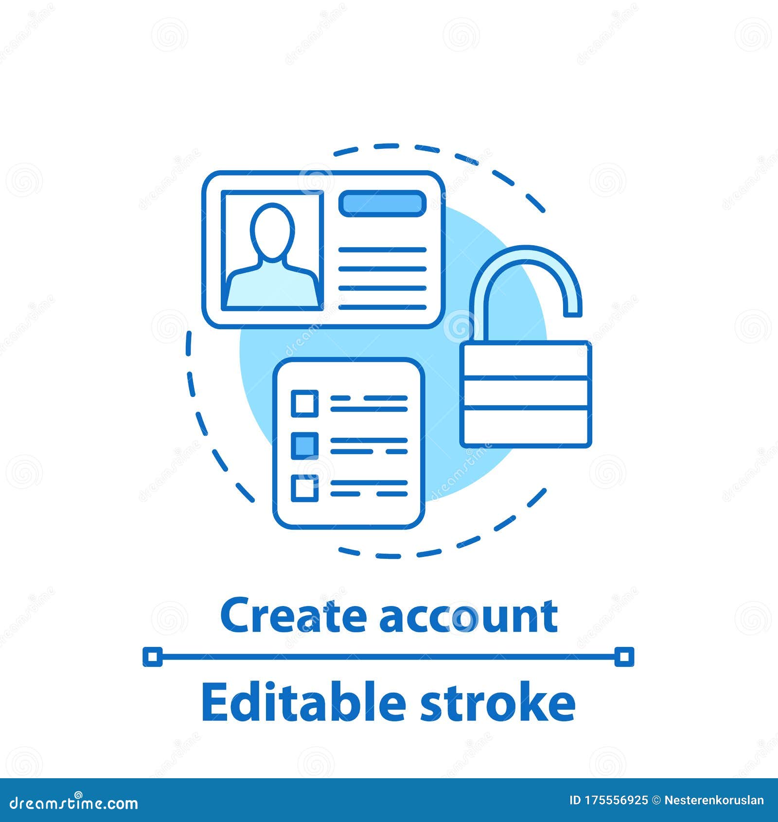 Account Creation Concept Icon Stock Vector - Illustration of linear ... Account Creation Concept Icon Stock Vector - Illustration of linear ...