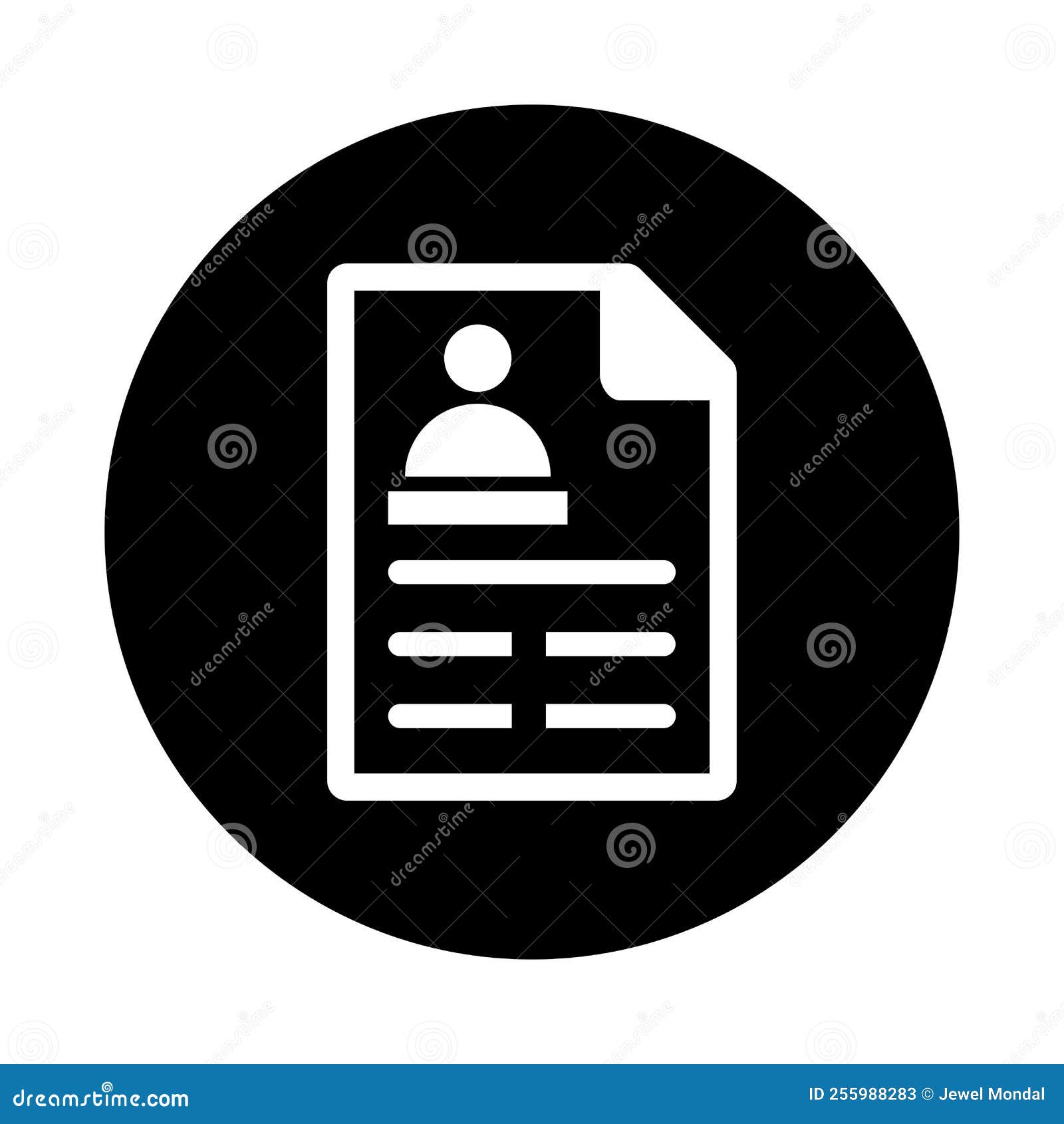 Account, Document, Profile Icon. Black Vector Design Stock Illustration ...