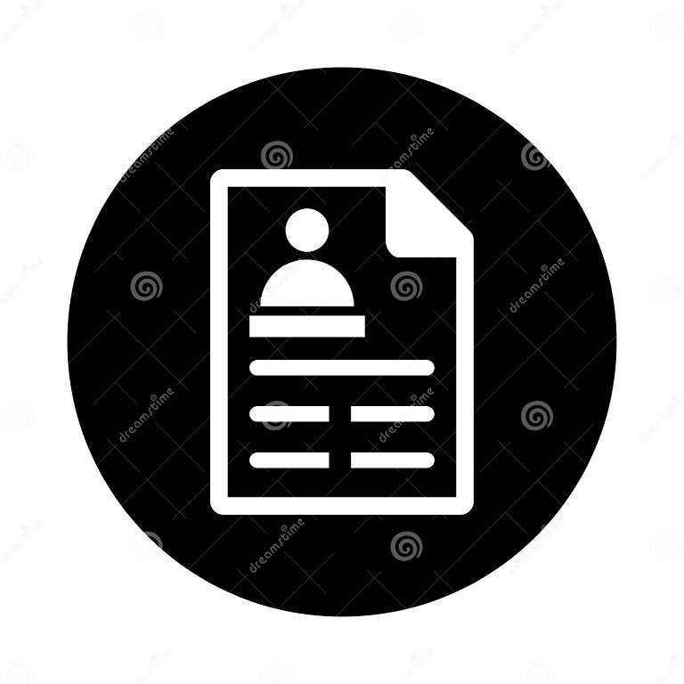 Account, Document, Profile Icon. Black Vector Design Stock Illustration ...