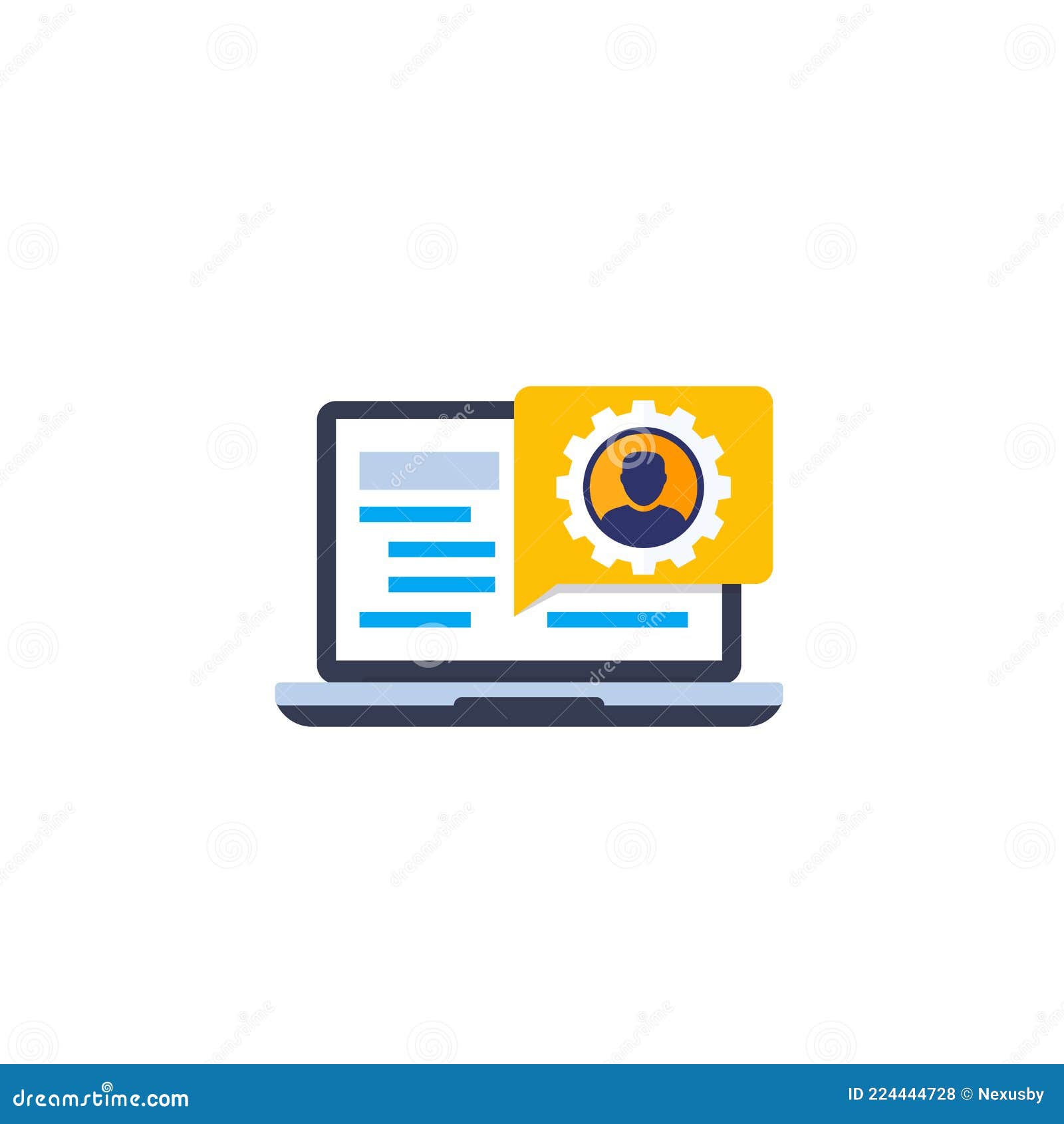 Account, Edit Profile Icon with a Laptop Stock Vector - Illustration of ...