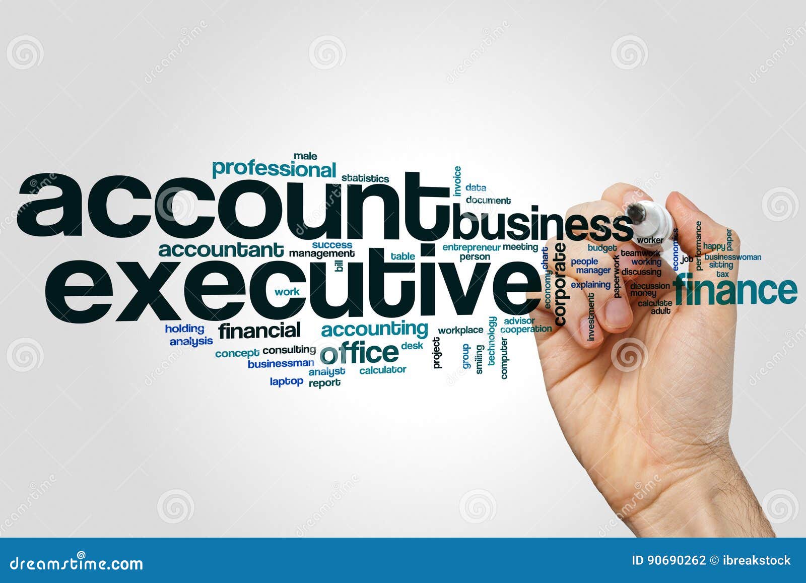 Account Executive Word Cloud Concept on Grey Background Stock Photo ...