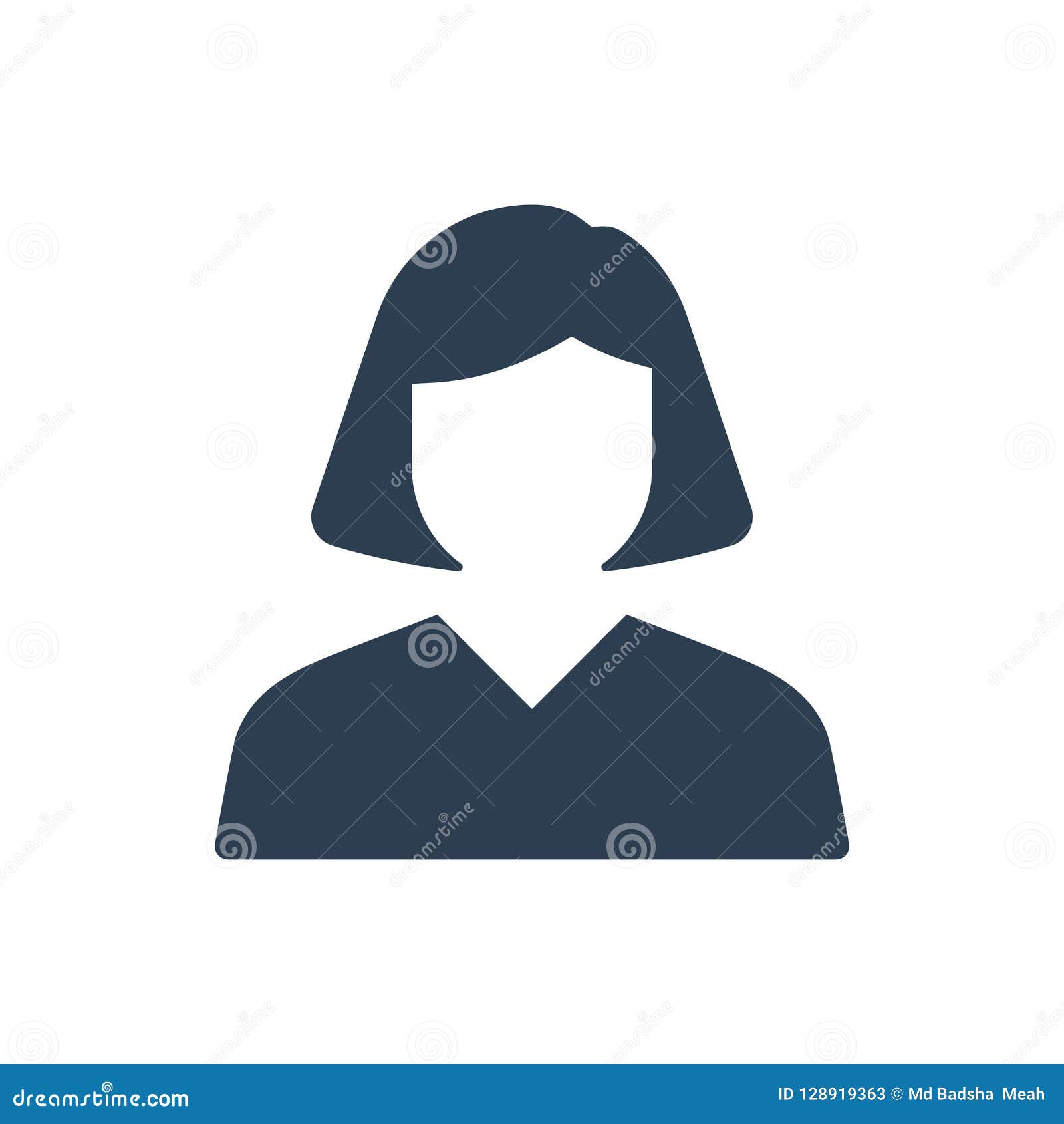 Account, Female Icon stock vector. Illustration of woman - 128919363