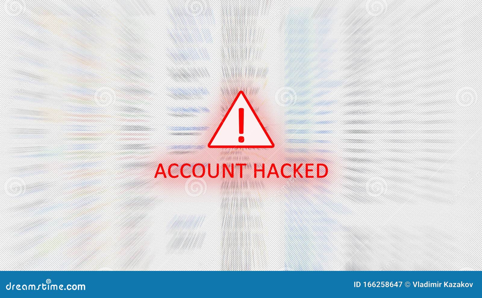Account Hacked Message On Monitor Vector Illustration | CartoonDealer ...