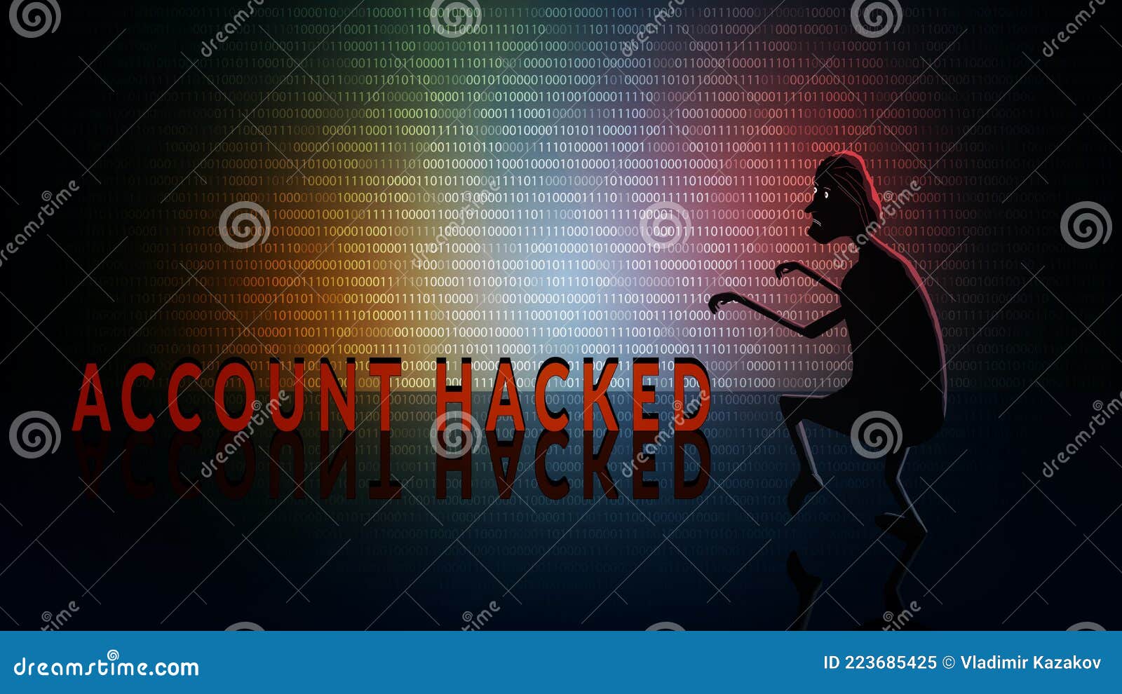 Account Hacked Message On Monitor Vector Illustration | CartoonDealer ...