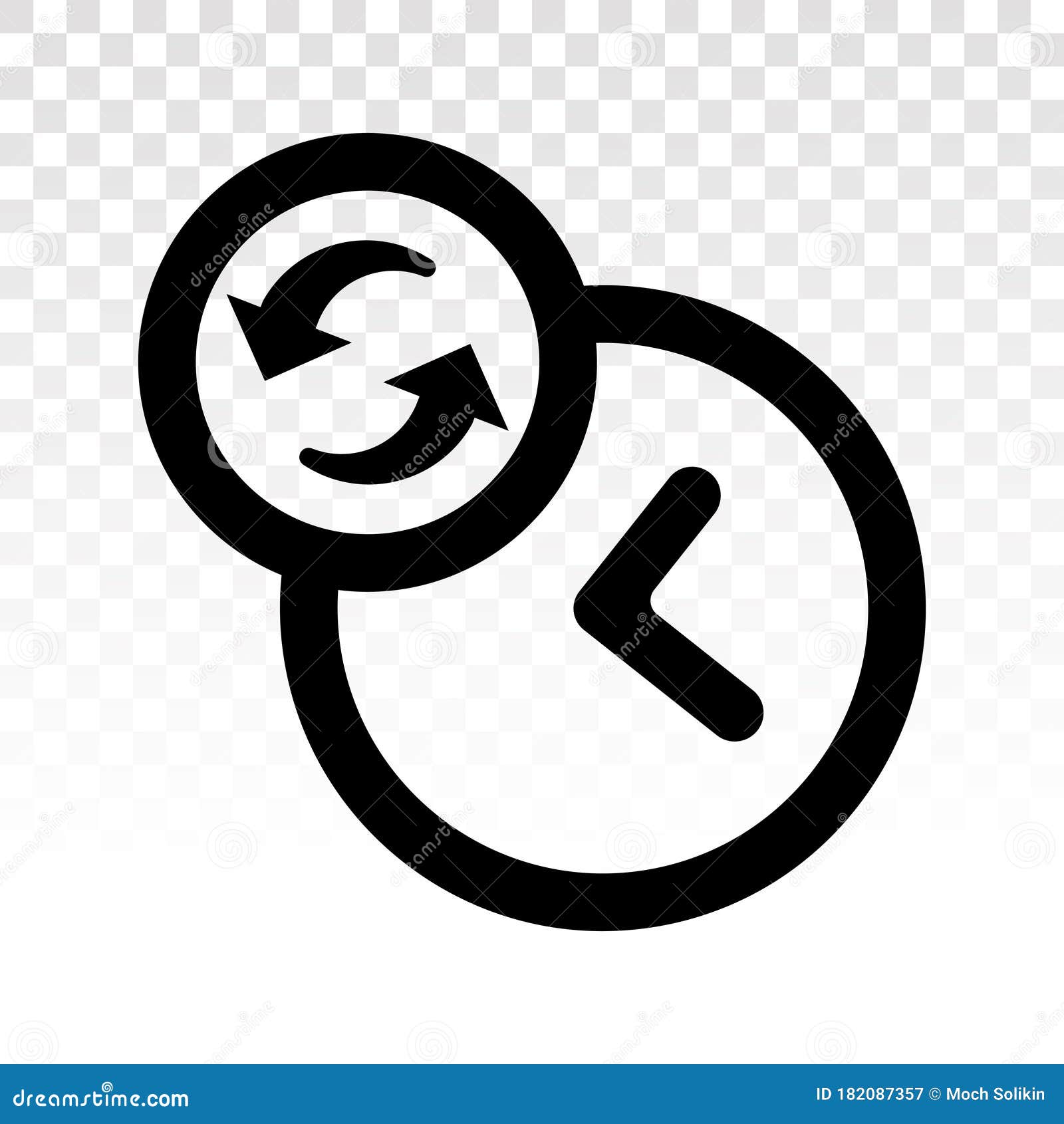 Account History Icon Set. Clock Countdown Vector Logo Symbol In Black ...