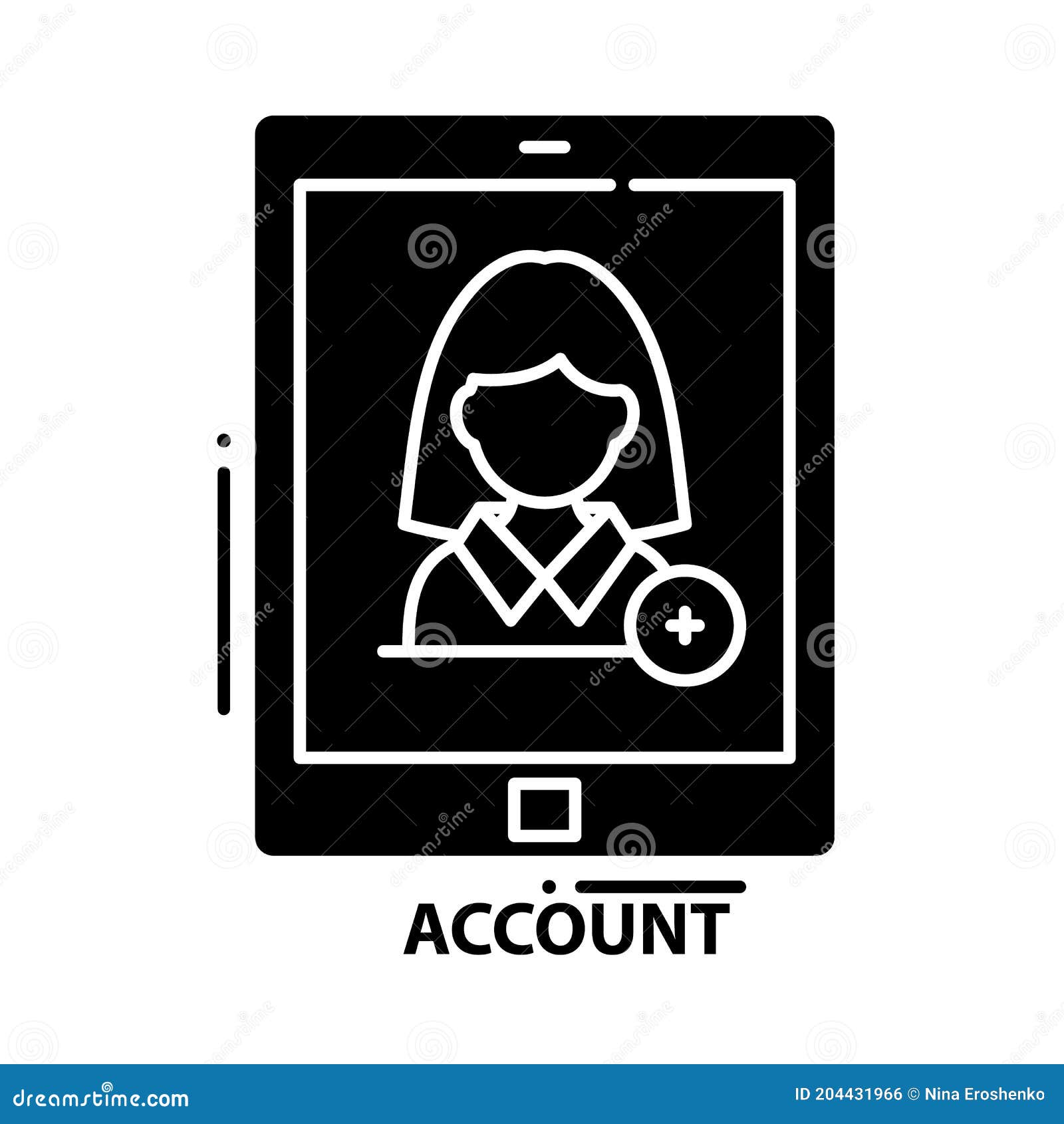 Account Icon, Black Vector Sign with Editable Strokes, Concept ...