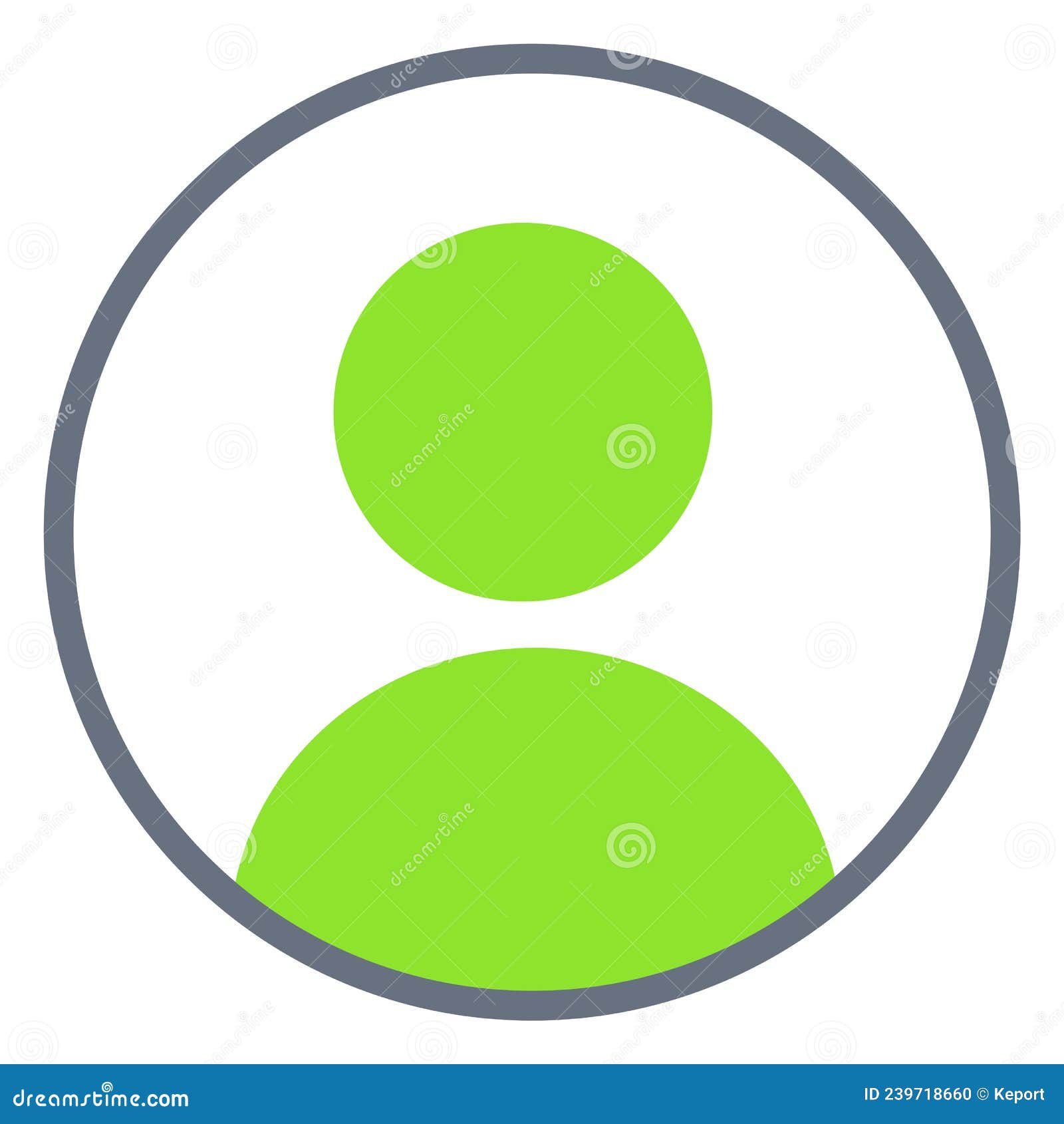 Grey Circle with Green Person Symbol Stock Illustration - Illustration ...