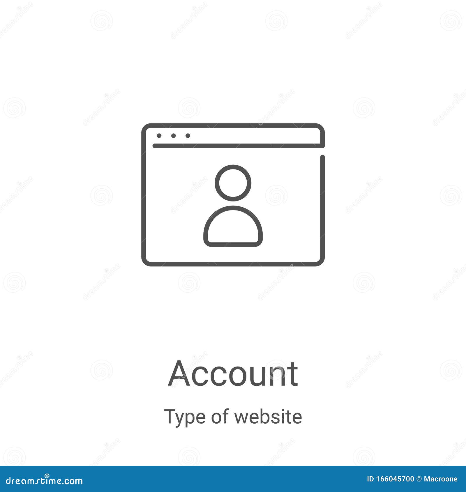 Account Icon Vector from Type of Website Collection. Thin Line Account ...