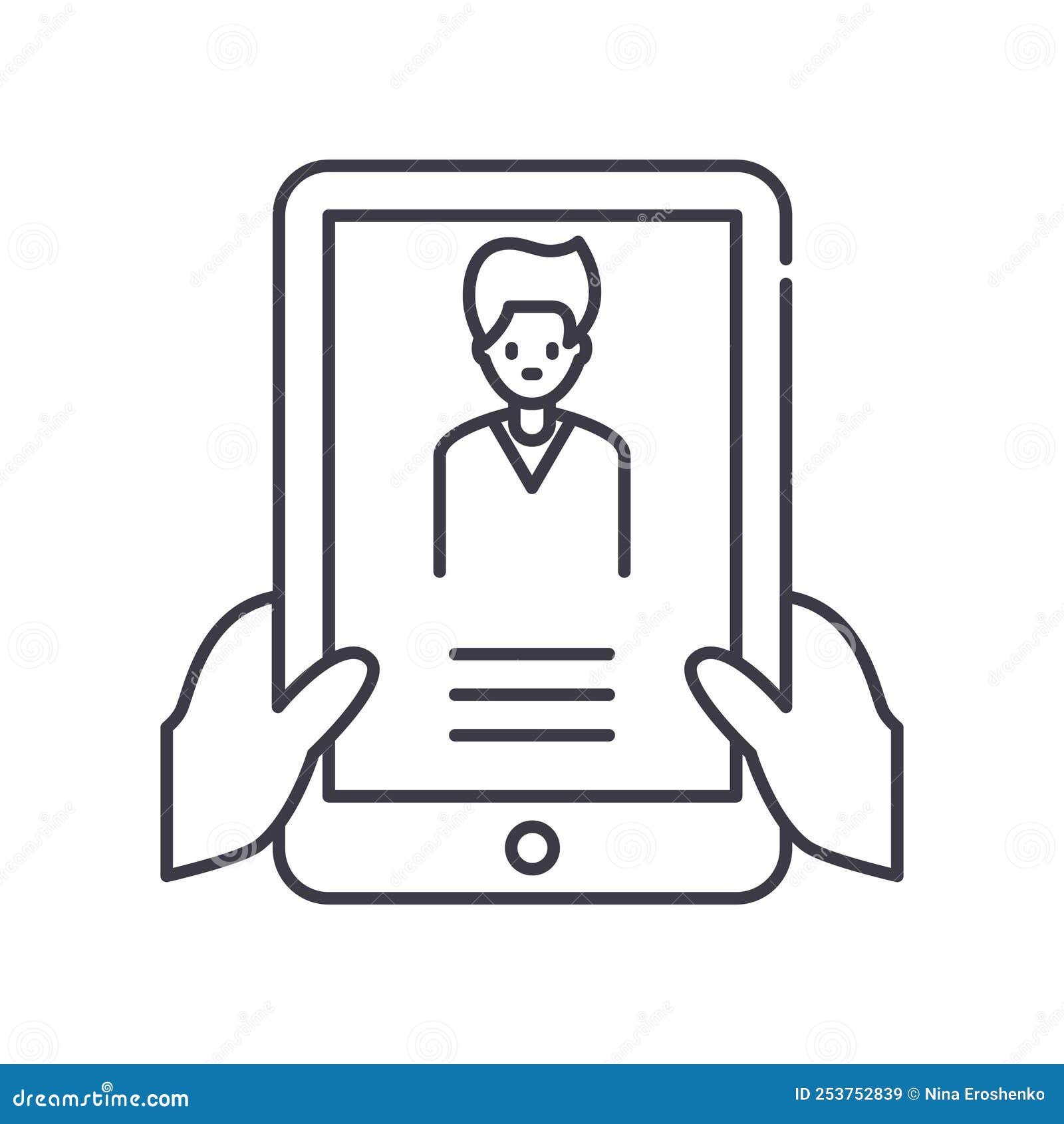 Account Line Icon Outline Symbol Vector Illustration Concept Sign
