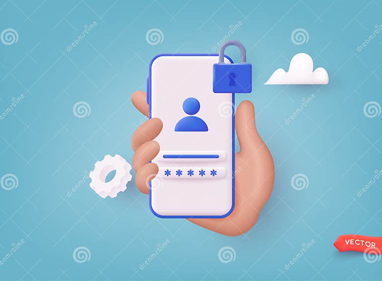 Account Login and Password Form on Smartphone App. User Authorization ...