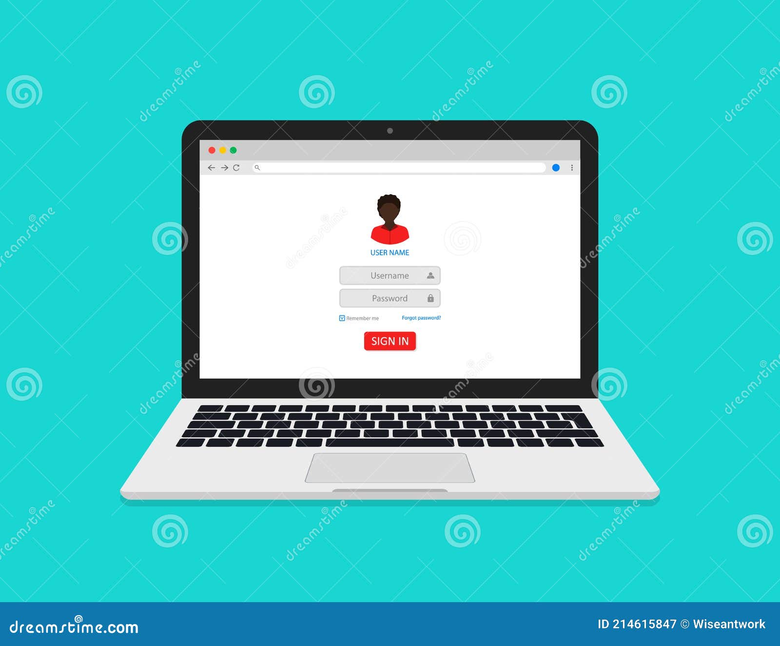 Account with Login and Password. Username with Avatar in Laptop ...