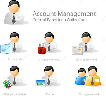 Account management icons stock vector. Illustration of creative - 3681755