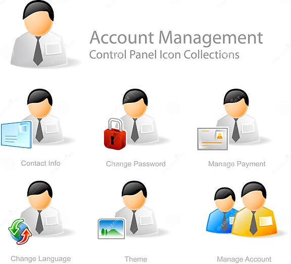 Account management icons stock vector. Illustration of creative - 3681755