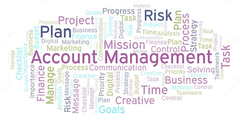 Account Management Word Cloud, Made with Text only. Stock Illustration ...