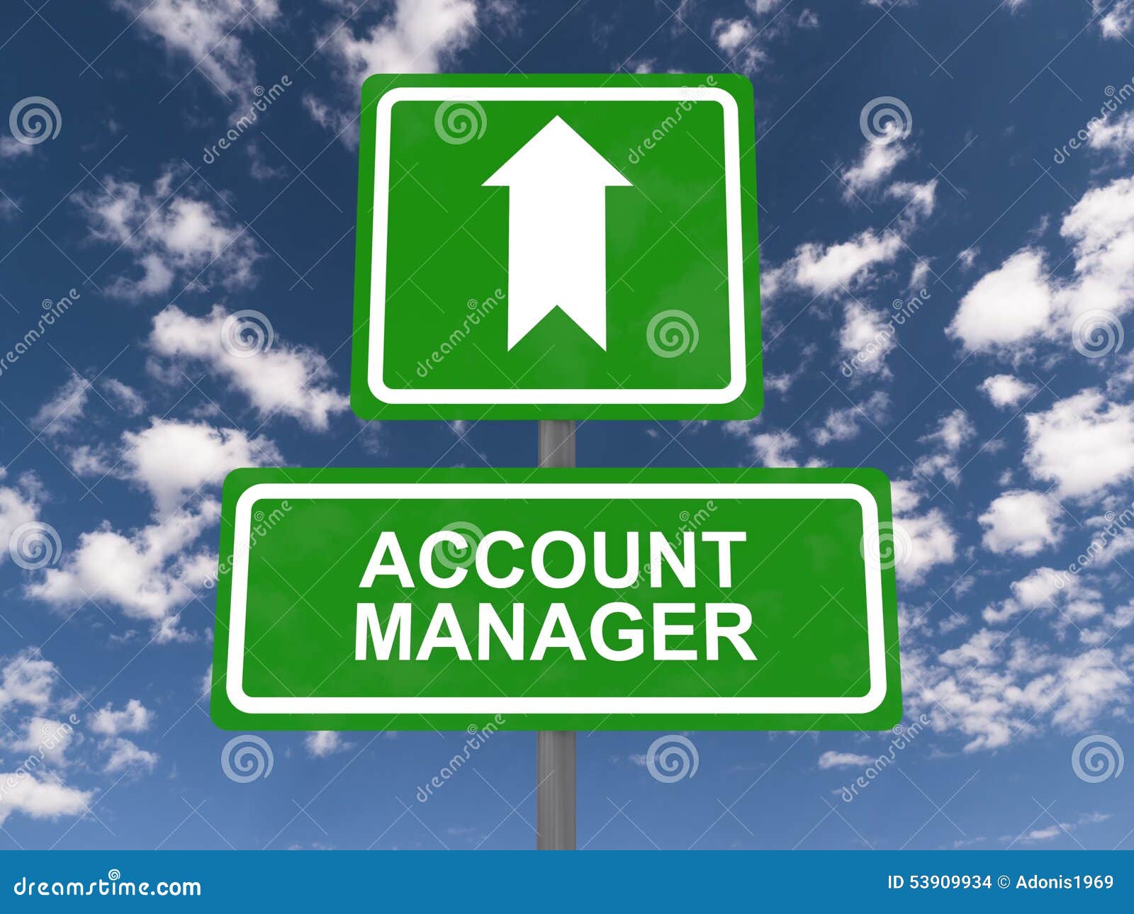 Account manager road sign stock photo. Image of cloudscape - 53909934