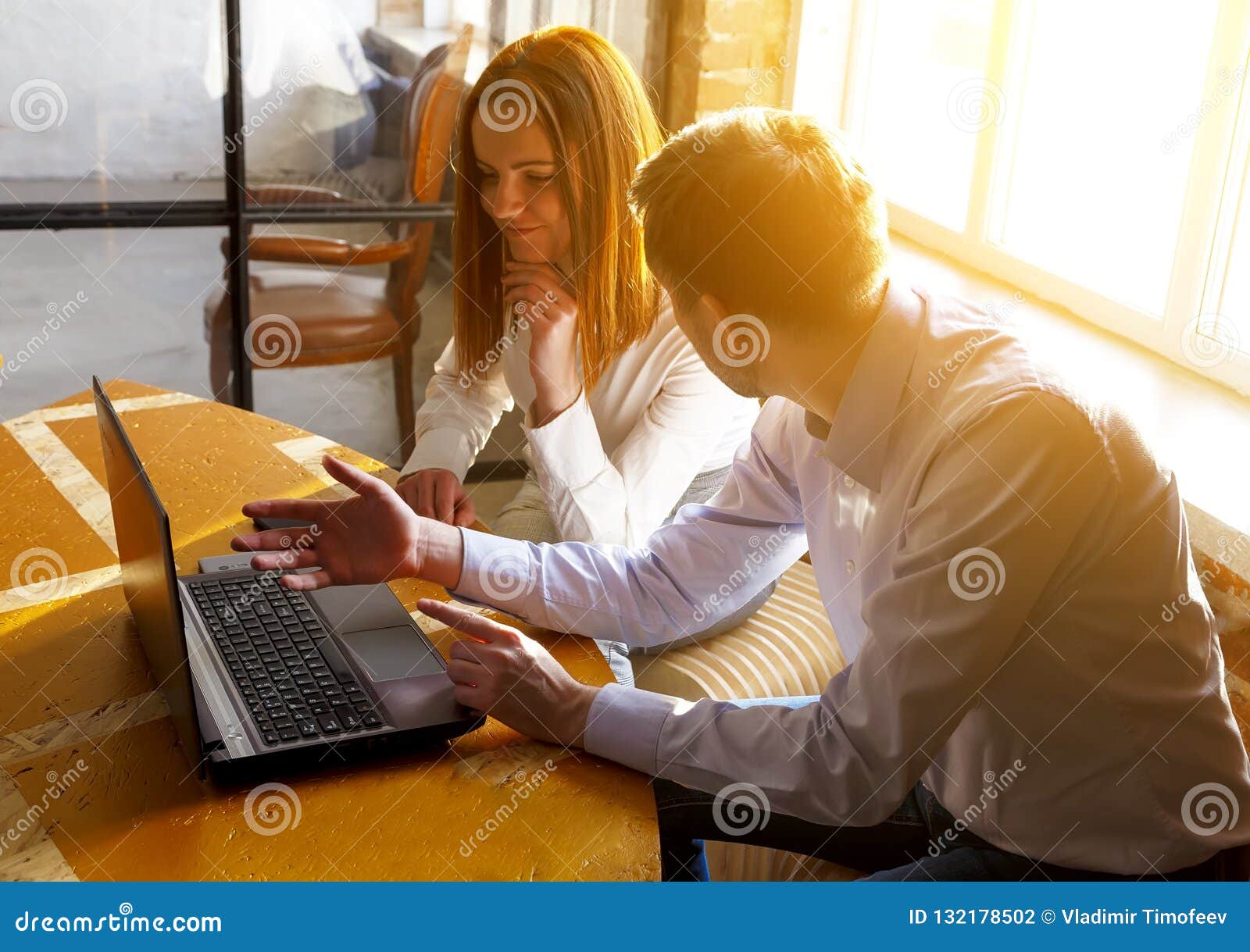 Account Manager Working Process.Young Coworkers Work with New Startup ...