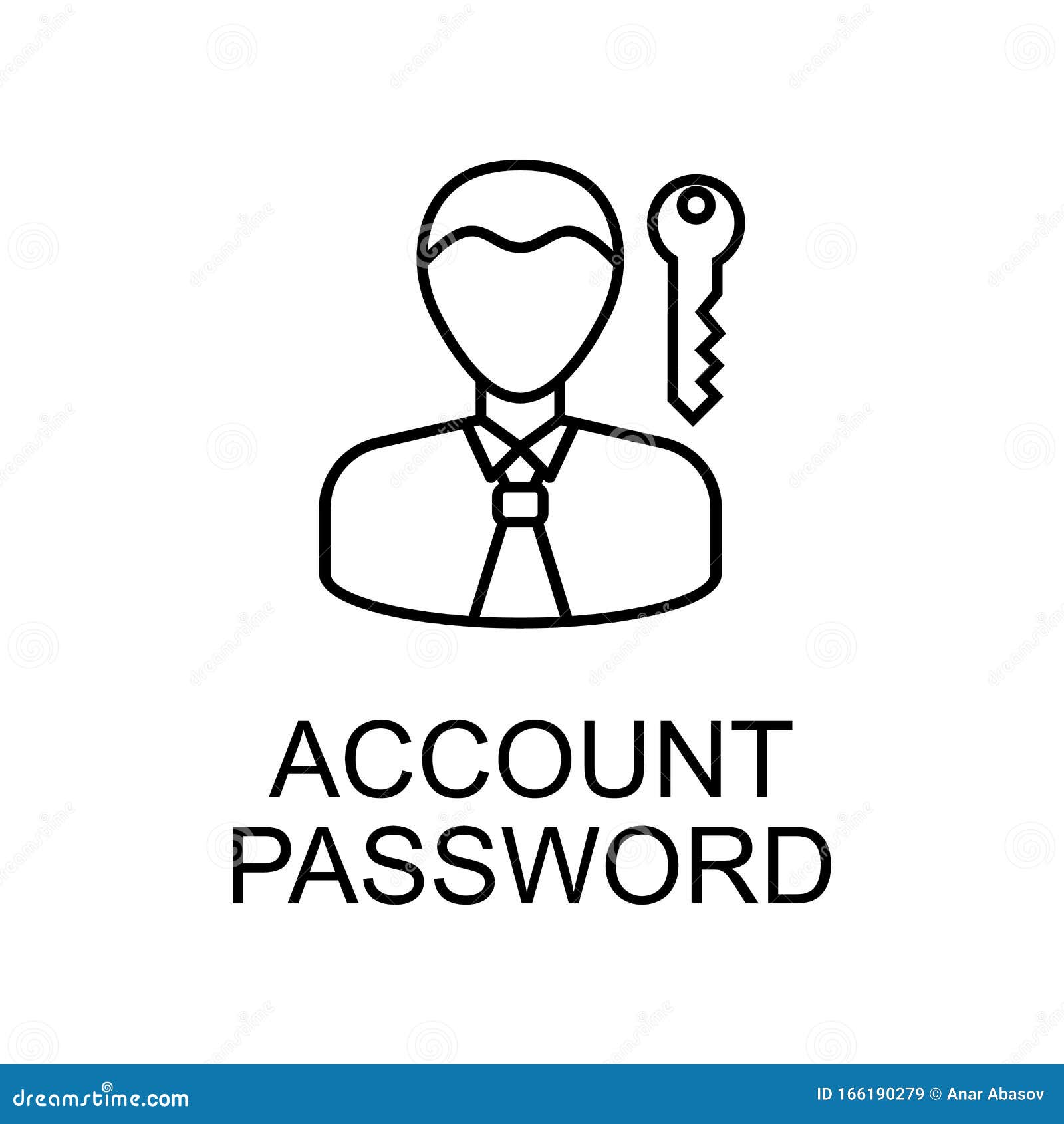 Account Password Outline Icon. Element of Data Protection Icon with ...