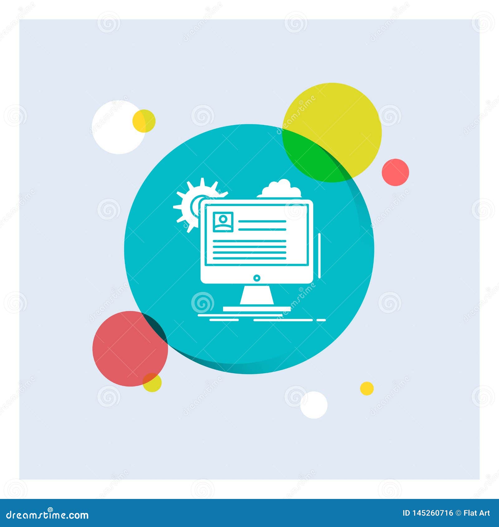 Account, Profile, Report, Edit, Update White Glyph Icon Colorful Circle ...