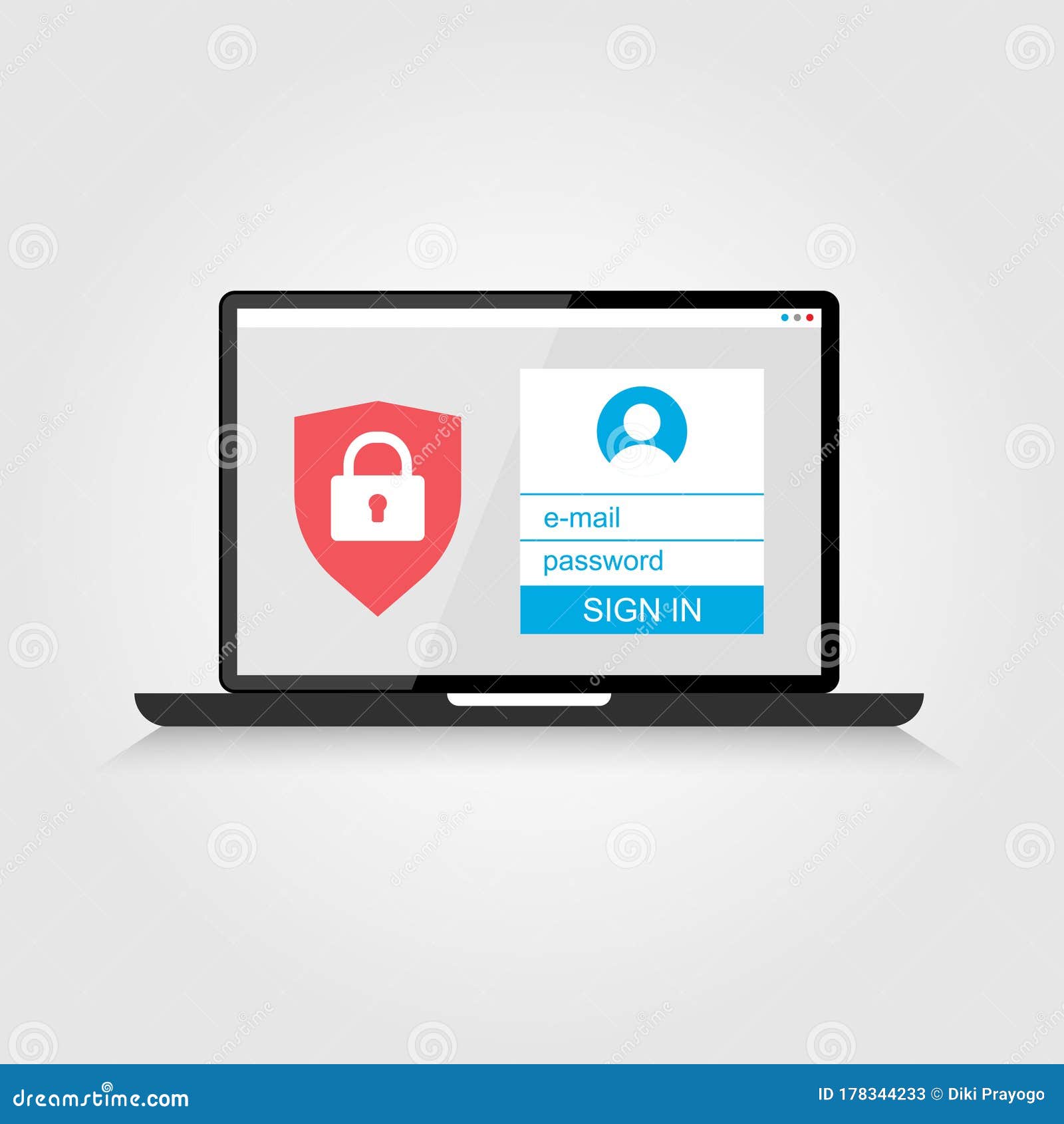 Account Protection on Laptop Screen Concept. Security Authentication To ...
