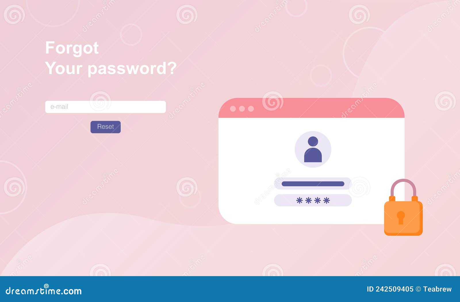 Account Protection. Vector Concept in Flat Design. Stock Illustration ...