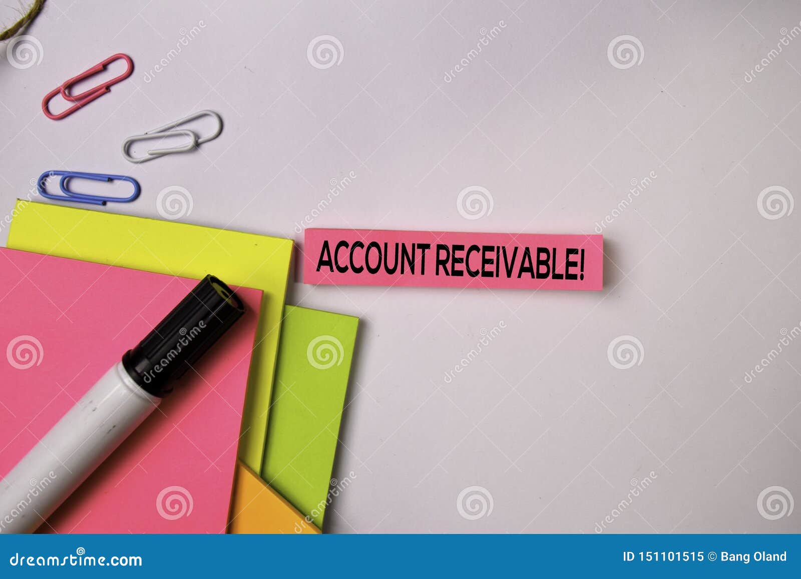 Account Receivable! on Sticky Notes Isolated on White Background Stock ...