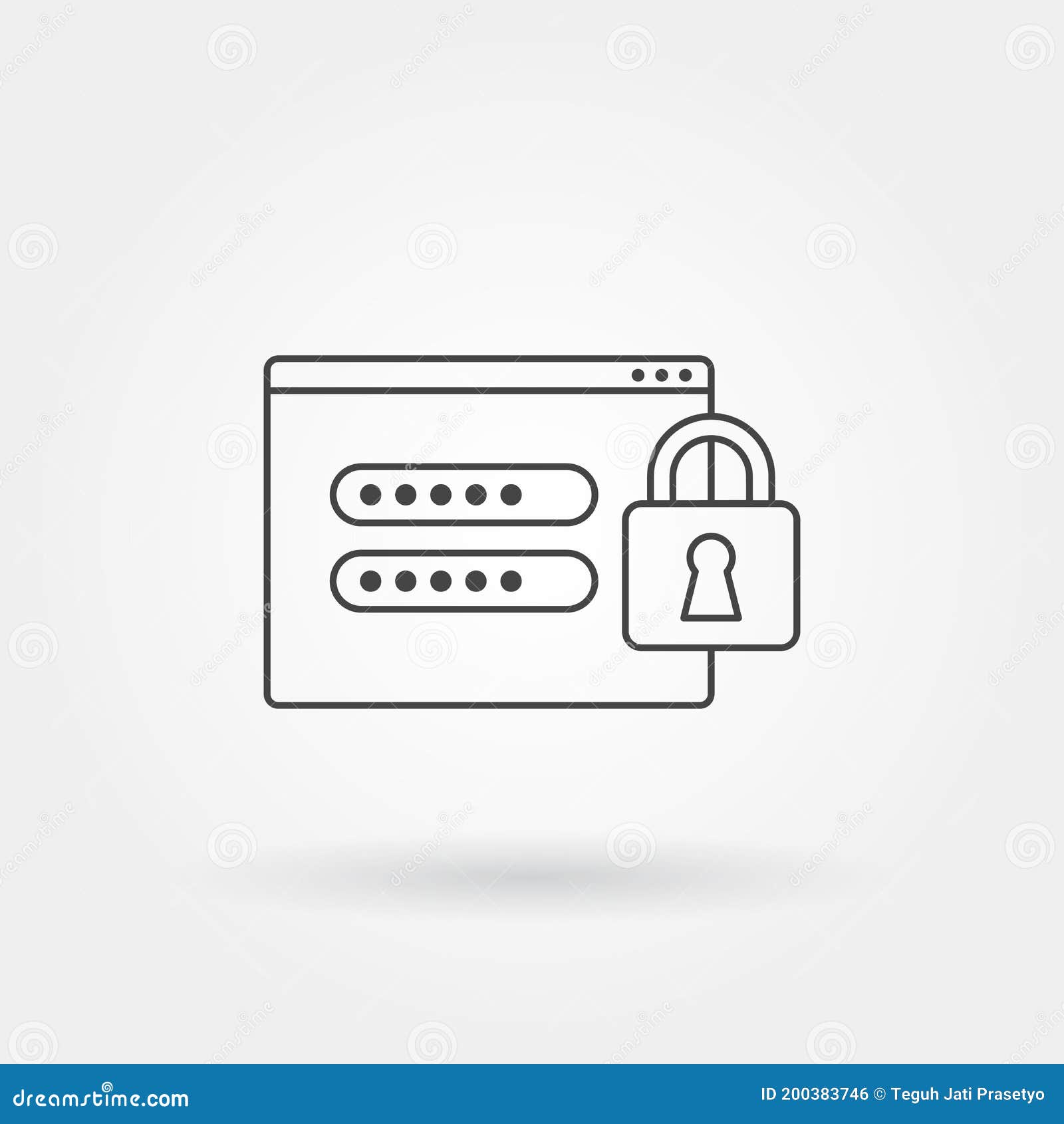 Account Security Single Isolated Icon with Modern Line or Outline Style ...