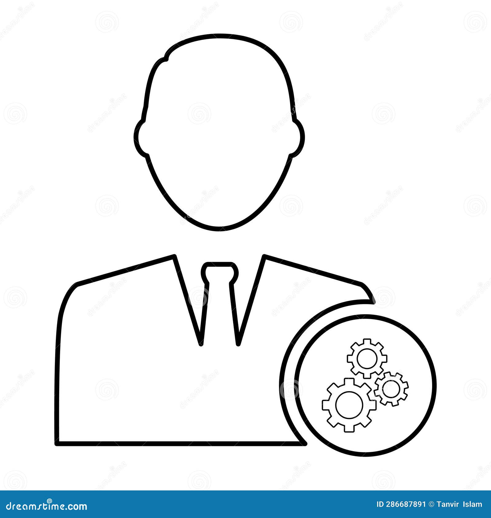 Account Setting Icon in Outline Style Stock Illustration - Illustration ...