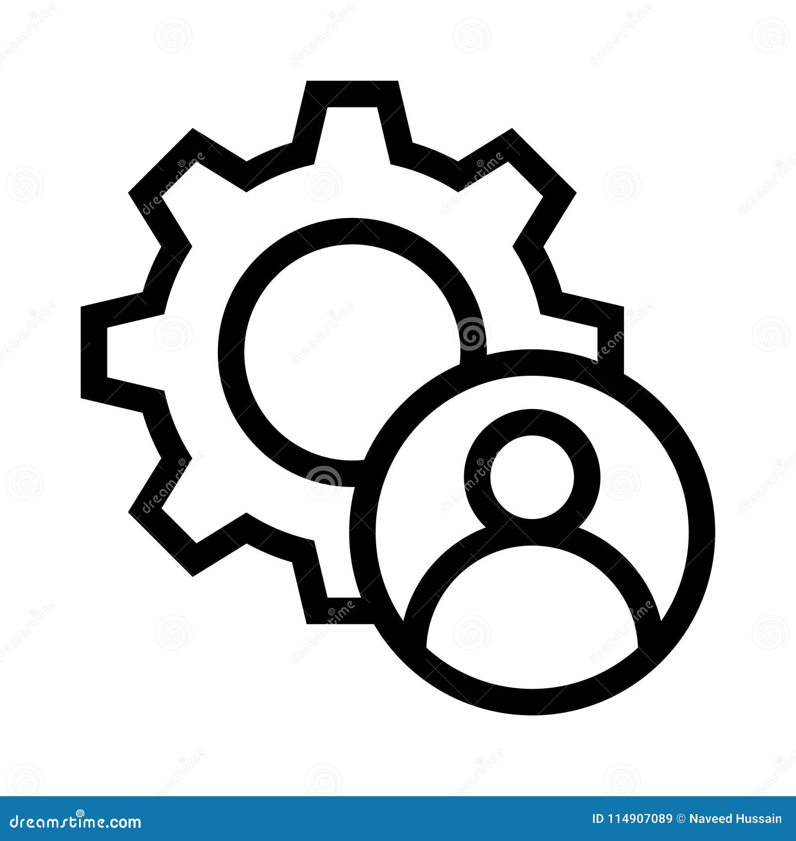 Account Setting Vector Line Icon Stock Vector - Illustration of flat ...