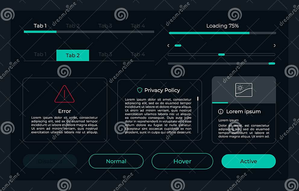 Account Settings UI Elements Kit Stock Vector - Illustration of element, template: 259340154