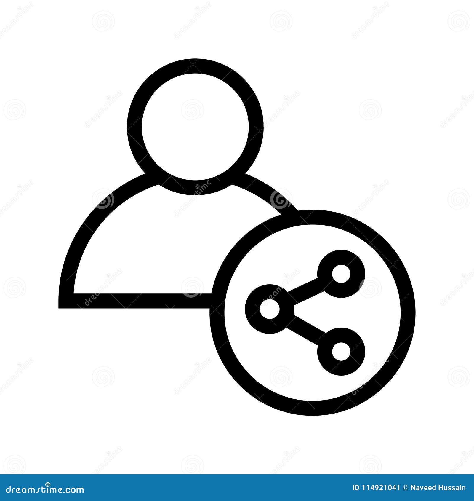Account Sharing Vector Line Icon Stock Vector - Illustration of premium ...