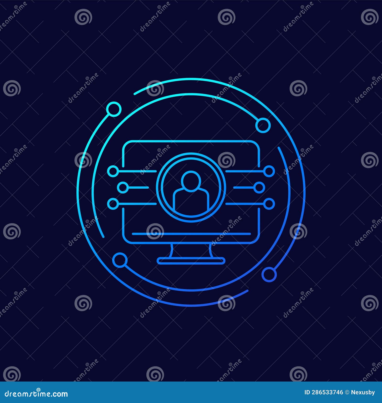 Account, User Data Icon, Linear Design Stock Illustration ...