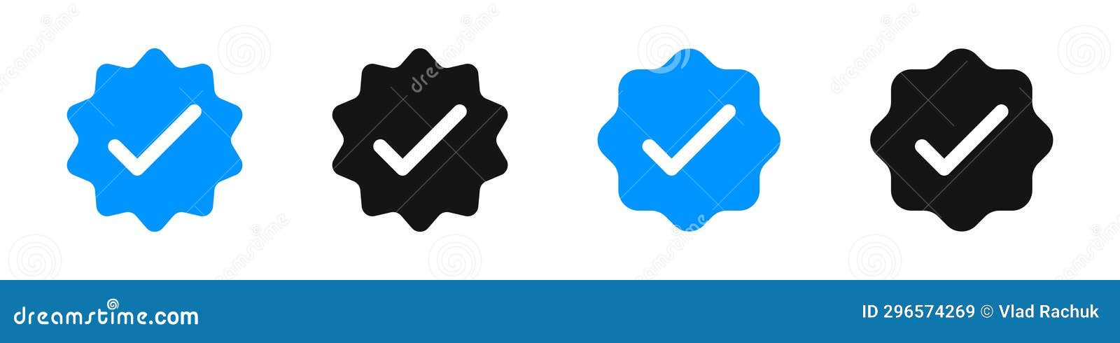Account Verification Badge Icons. Verified Badge Collection Stock ...
