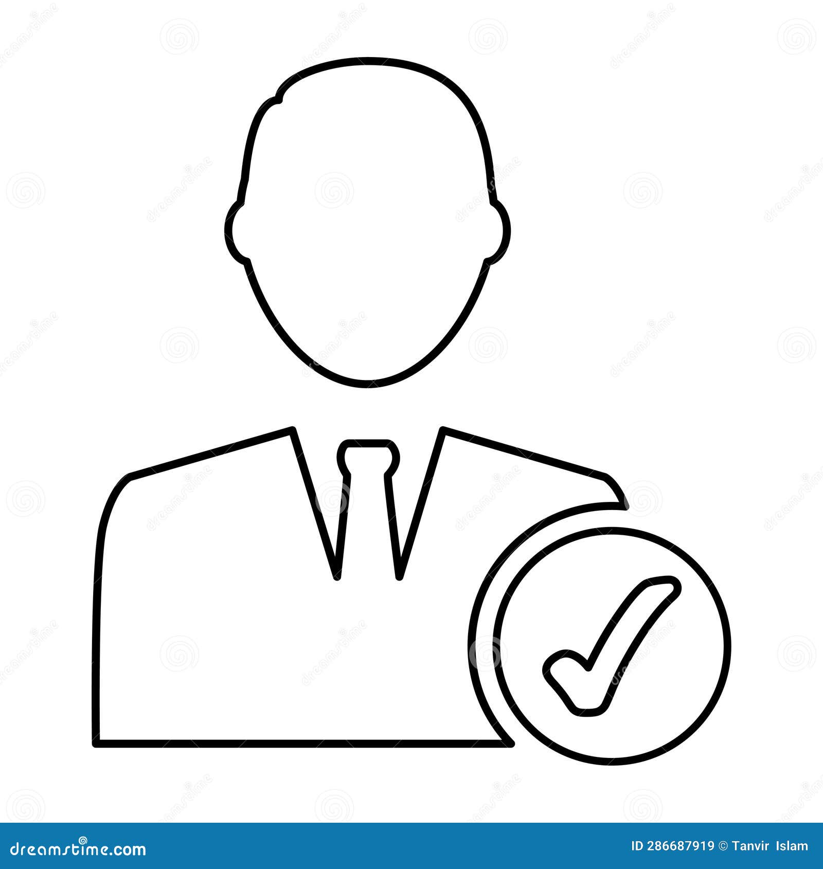 Account Verify Icon in Outline Style Stock Vector - Illustration of ...