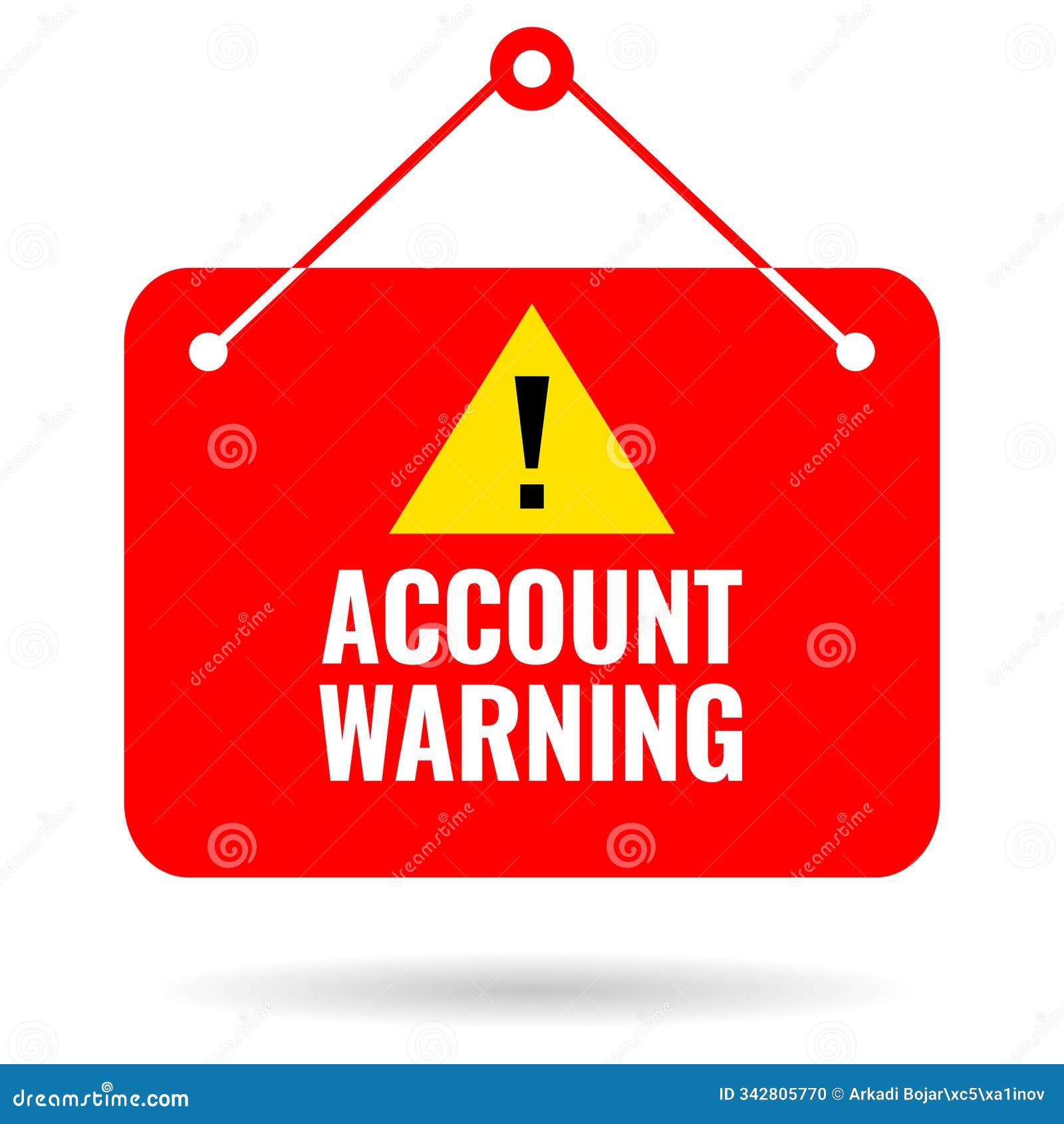 Account Warning Sign Vector Illustration | CartoonDealer.com #342805770