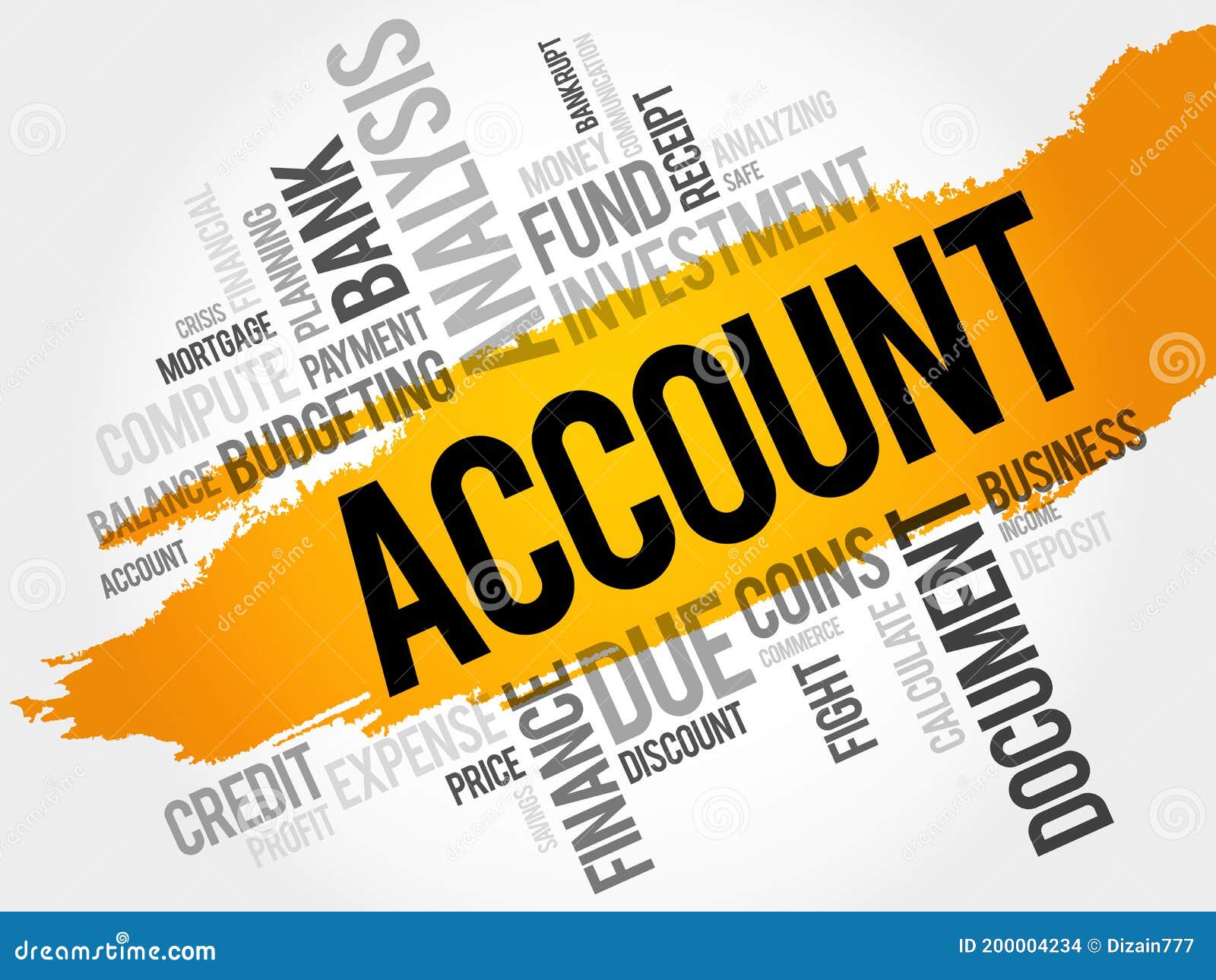 ACCOUNT word cloud stock photo. Image of accountant - 200004234