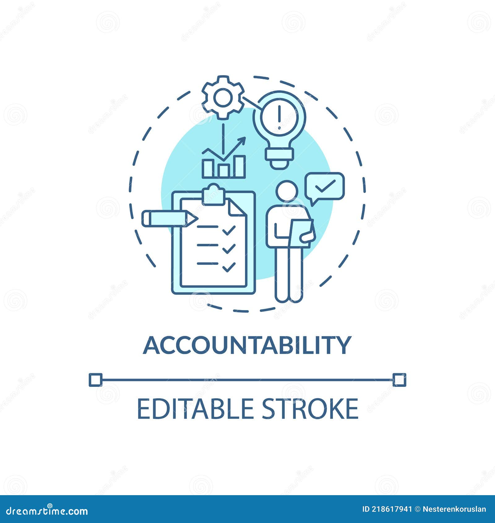 Accountability Blue Concept Icon Stock Vector - Illustration of ethical ...