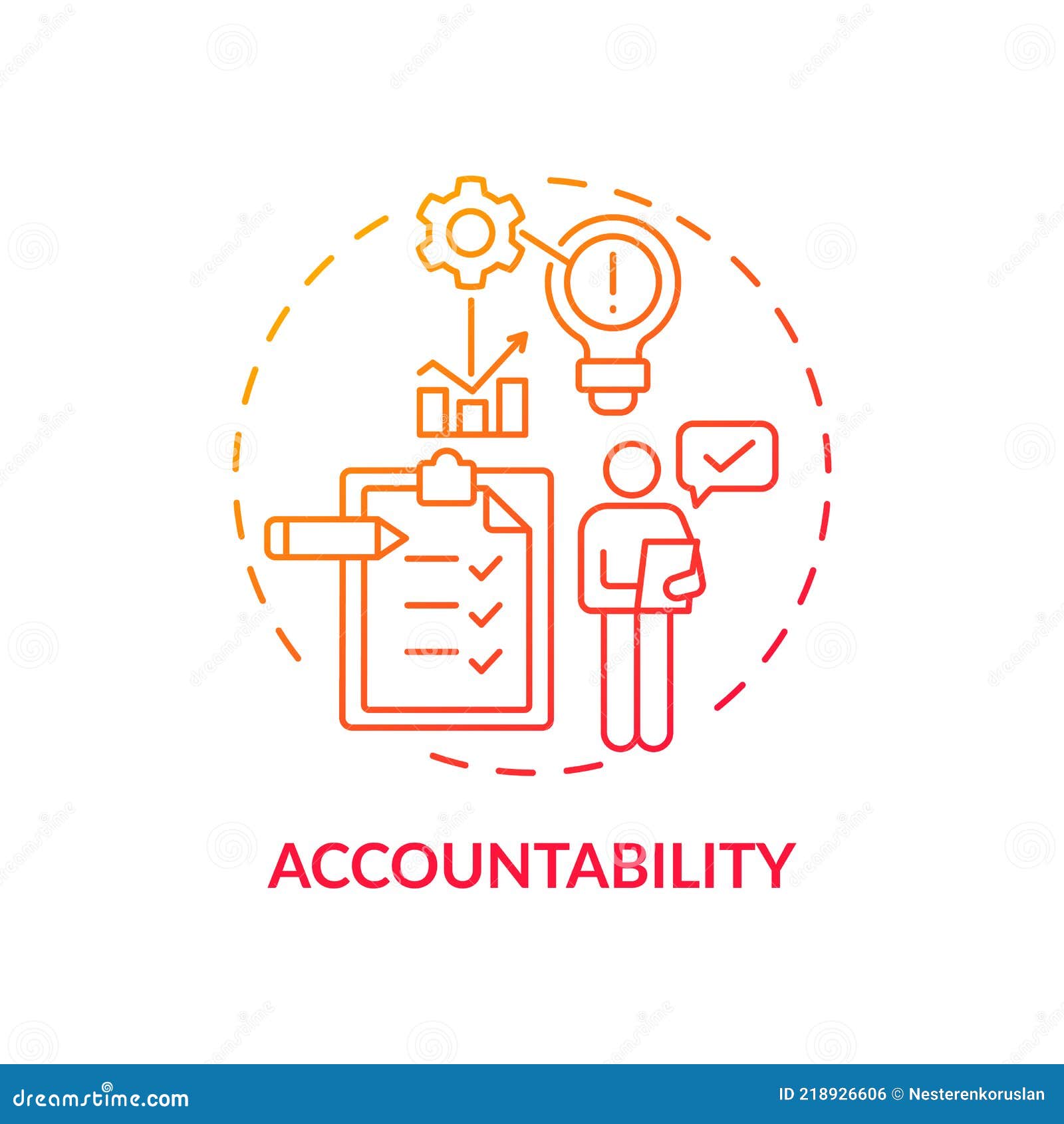 Accountability Red Gradient Concept Icon Stock Vector - Illustration of ...