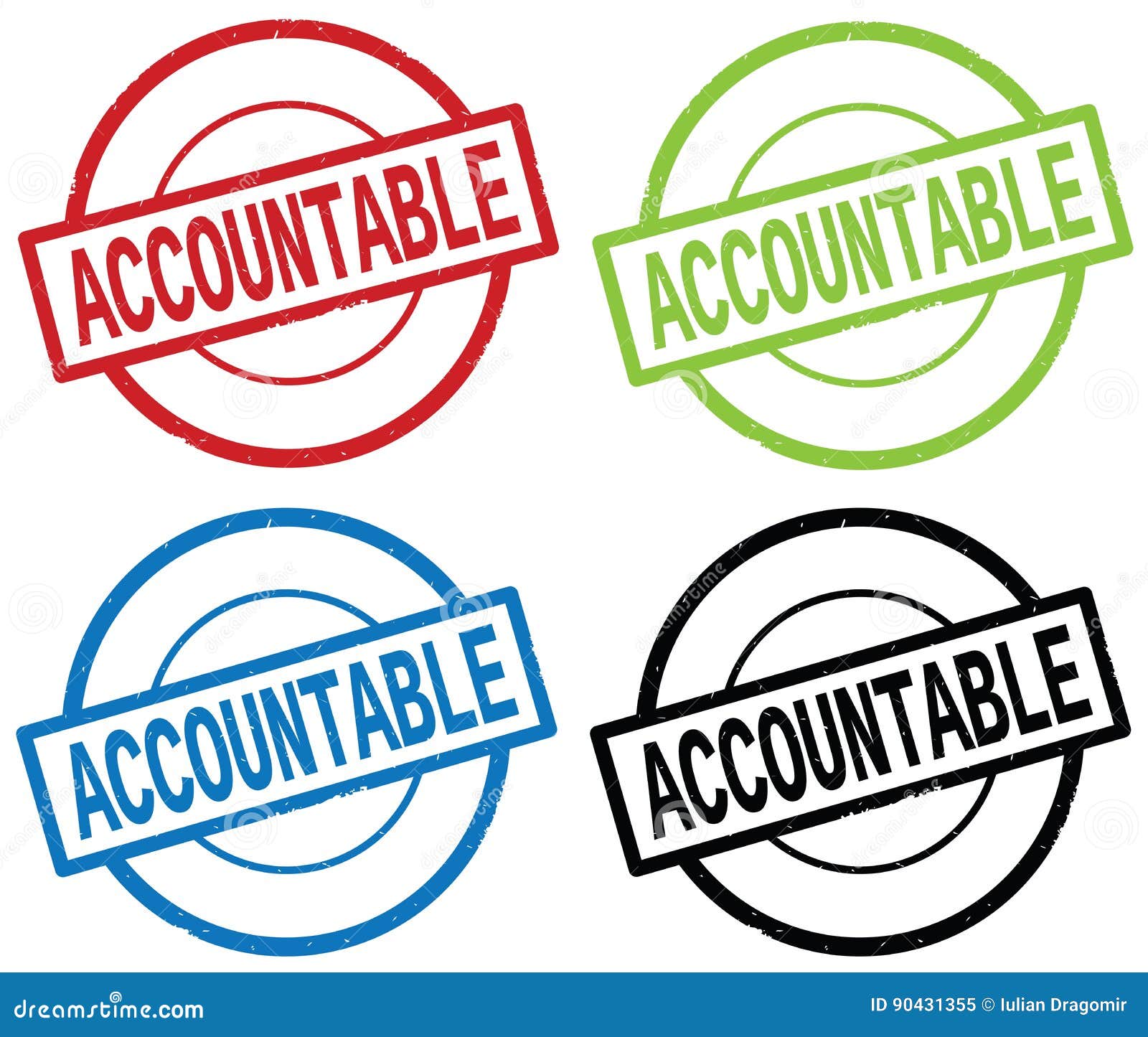 ACCOUNTABLE Text, on Round Simple Stamp Sign. Stock Illustration ...