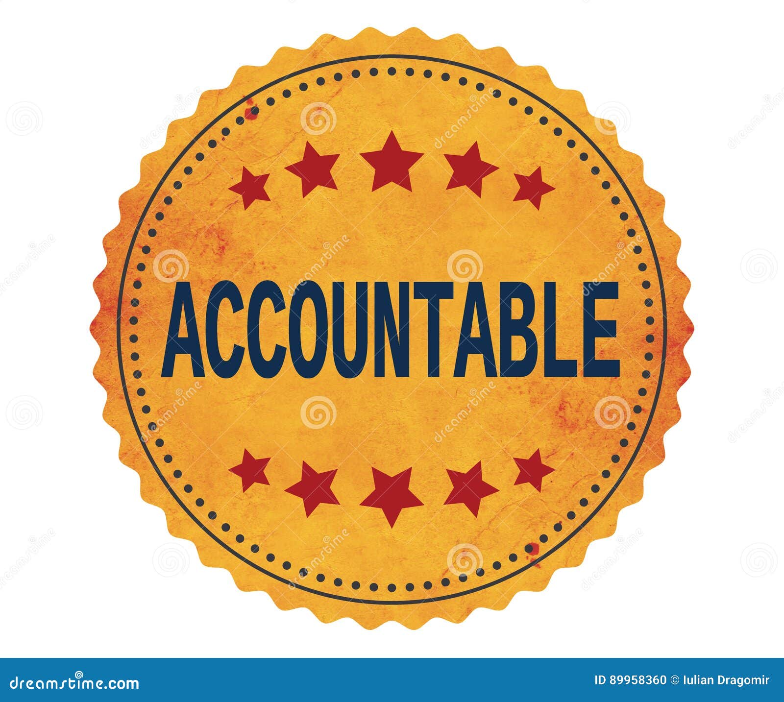 ACCOUNTABLE Text, on Vintage Yellow Sticker Stamp. Stock Illustration ...