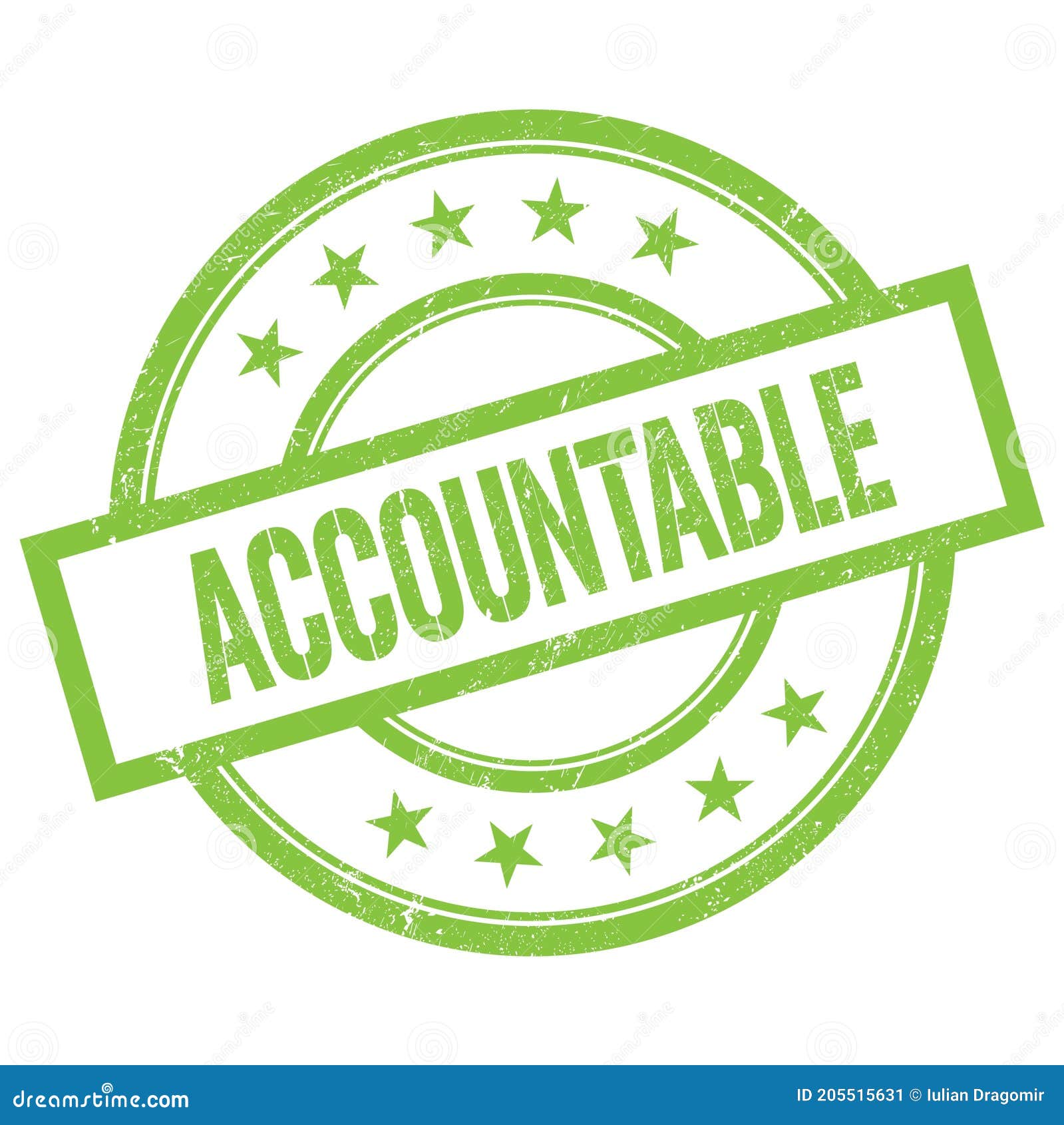 ACCOUNTABLE Text Written on Green Vintage Stamp Stock Illustration ...