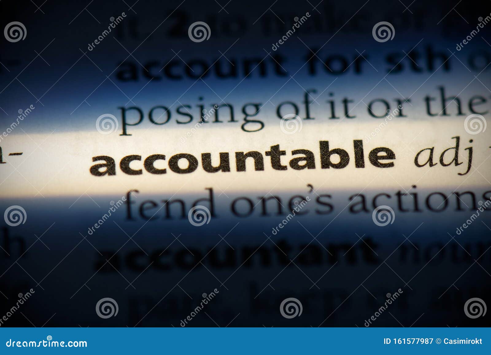 Accountable stock image. Image of info, dictionary, isolated - 161577987