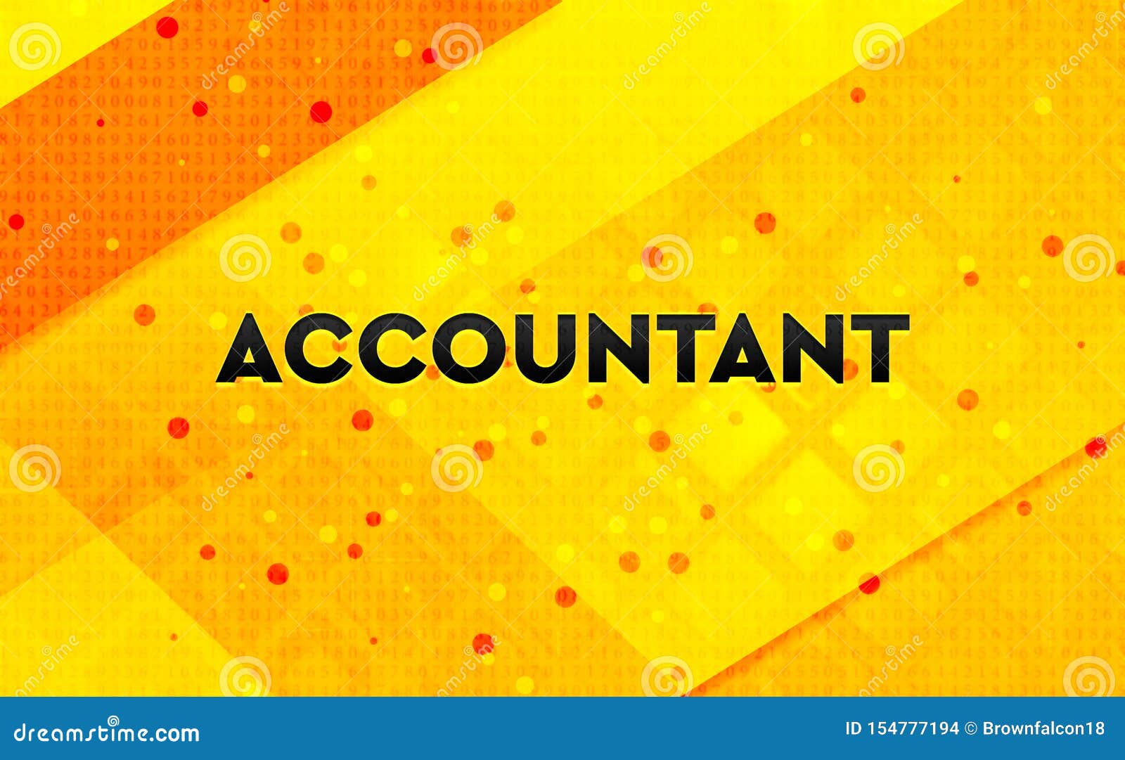 Accountant Abstract Digital Banner Yellow Background Stock Illustration ...