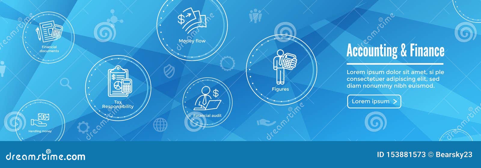 Accountant or Accounting Icon Set & Web Header Banner Stock Vector ...