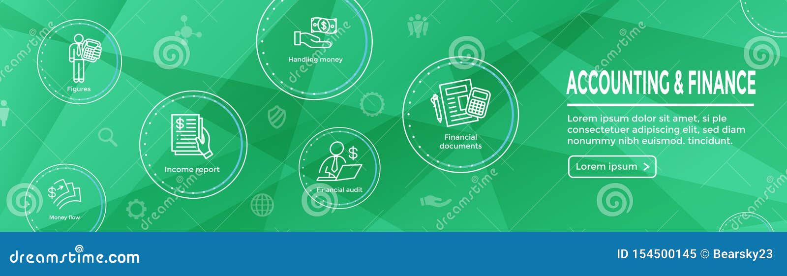 Accountant or Accounting Icon Set & Web Header Banner Stock Vector ...